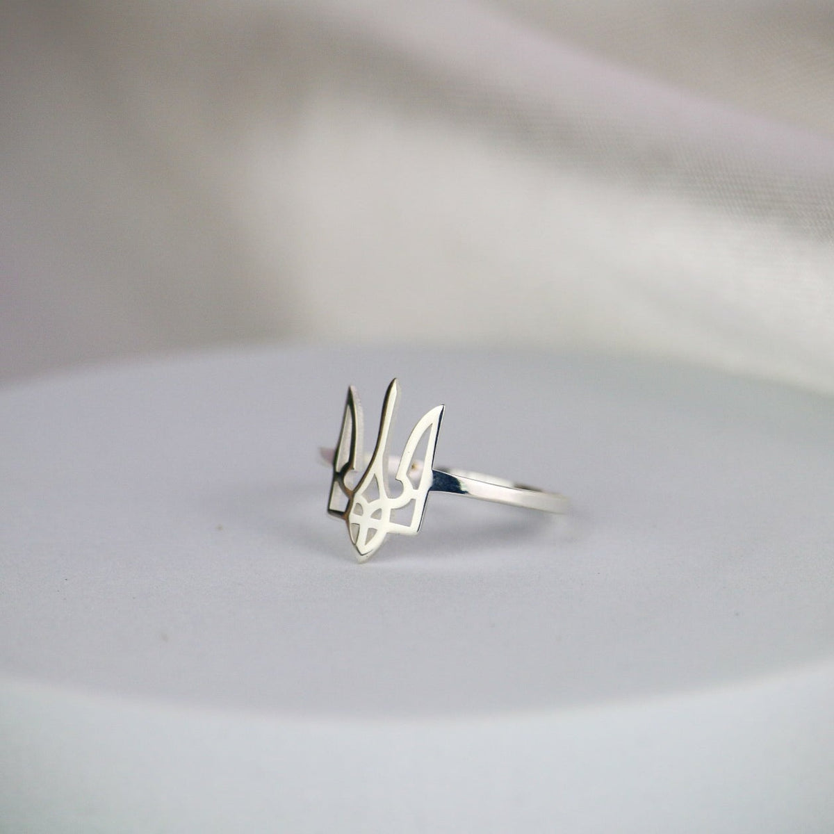 Sterling silver Ukraine trident ring | TarasLesya Jewelry | Taras Lesya